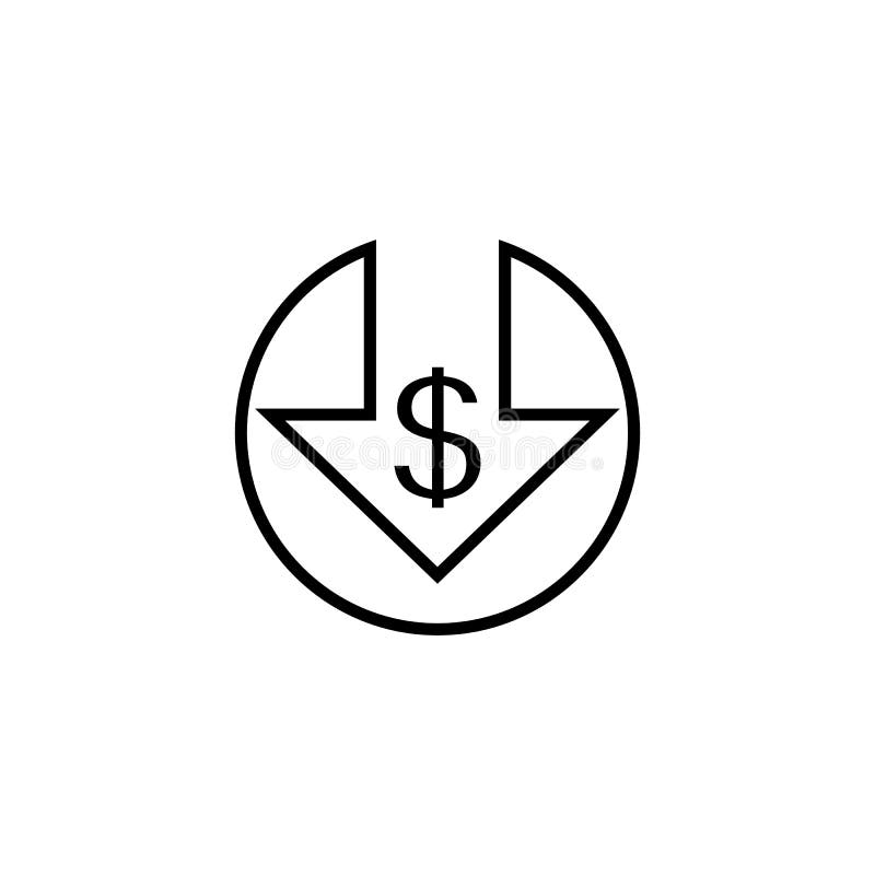 Cost Reduction Line Icon. Dollar Down Icon Vector in Flat Stock Vector ... Cost Reduction Line Icon. Dollar Down Icon Vector in Flat Stock Vector ...