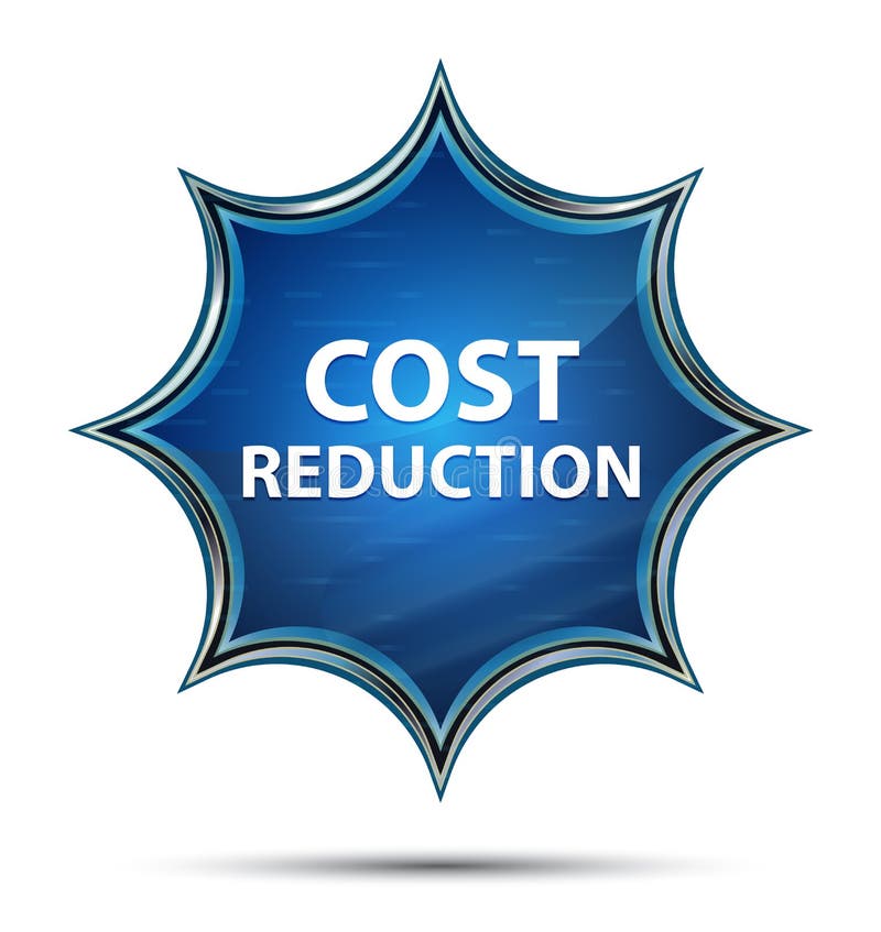 Cost Reduction Magical Glassy Sunburst Blue Button Stock Illustration ...