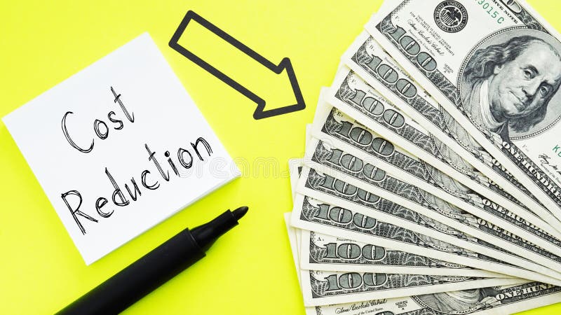 Cost Reduction is Shown Using the Text Stock Image - Image of economic ...