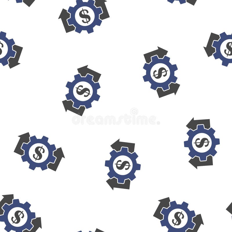 Cost Reduction Vector Icon Seamless Pattern on a White Background ...