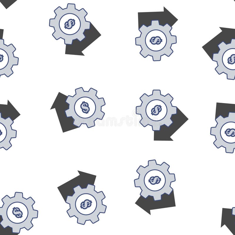 Cost Reduction Vector Icon Seamless Pattern on a White Background ...