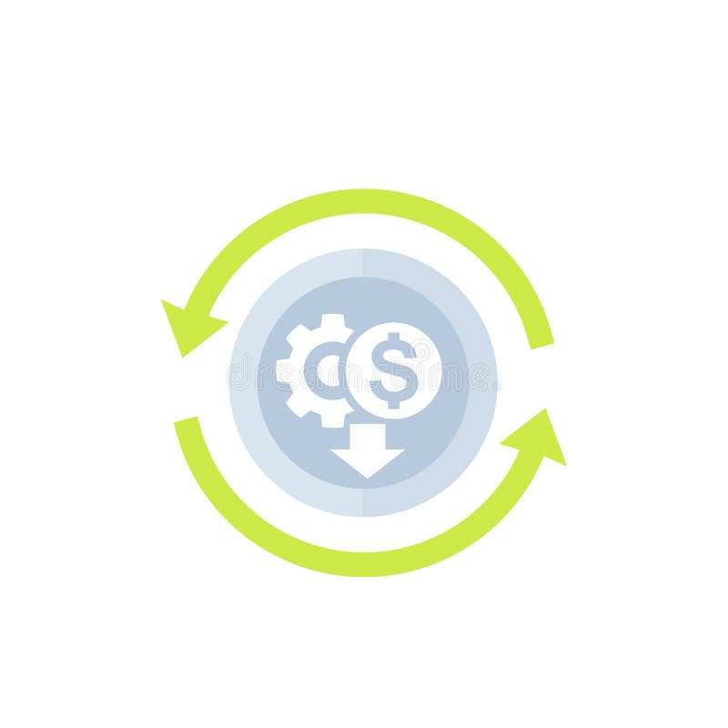 Cost Reduction Vector Icon on White Stock Vector - Illustration of ...