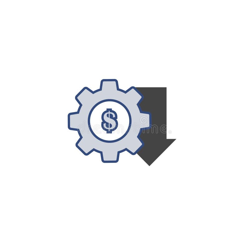 Cost Reduction Vector Icon on White Isolated Background Stock Vector ...