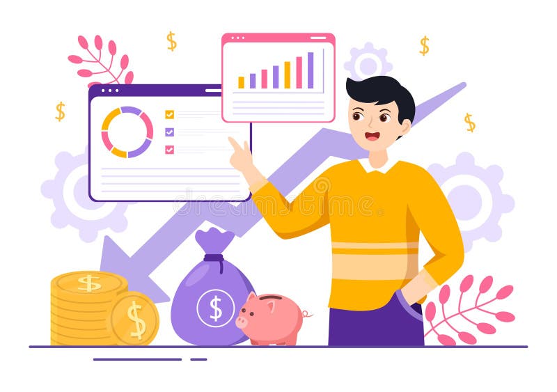 Cost Reduction Vector Illustration with Decrease, Price Minimising or Falling Rate of Profit in ...