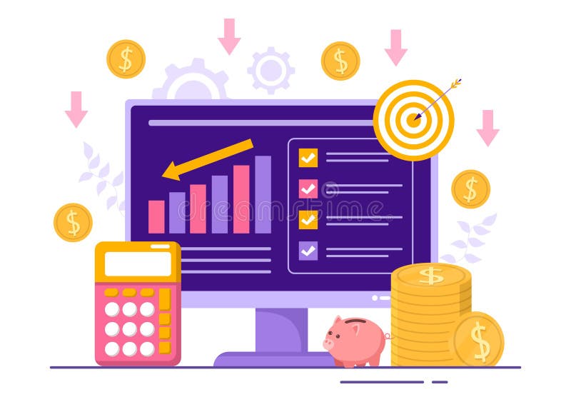 Cost Reduction Vector Illustration with Decrease, Price Minimising or ...