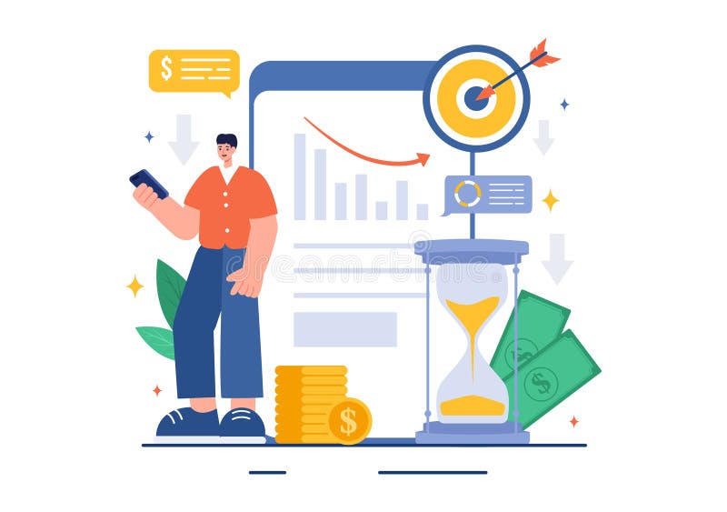 Cost Reduction Vector Illustration Depicting Decrease, Price ...