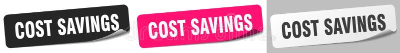 Cost Savings Sticker. Cost Savings Sticker Set on White Background ...