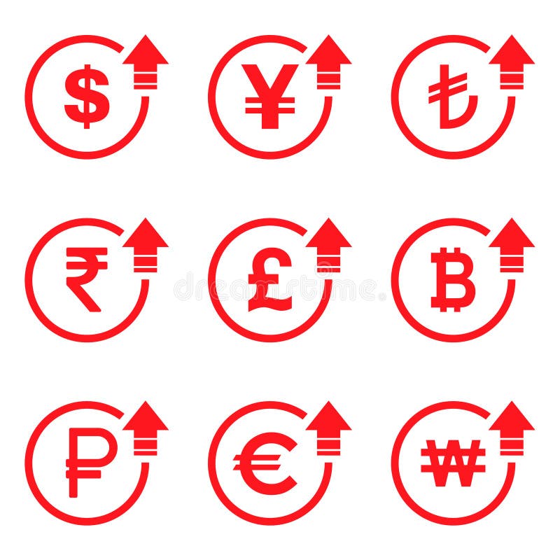 Cost Symbol Rupee Increase Icon. Income Vector Symbol Isolated on ...