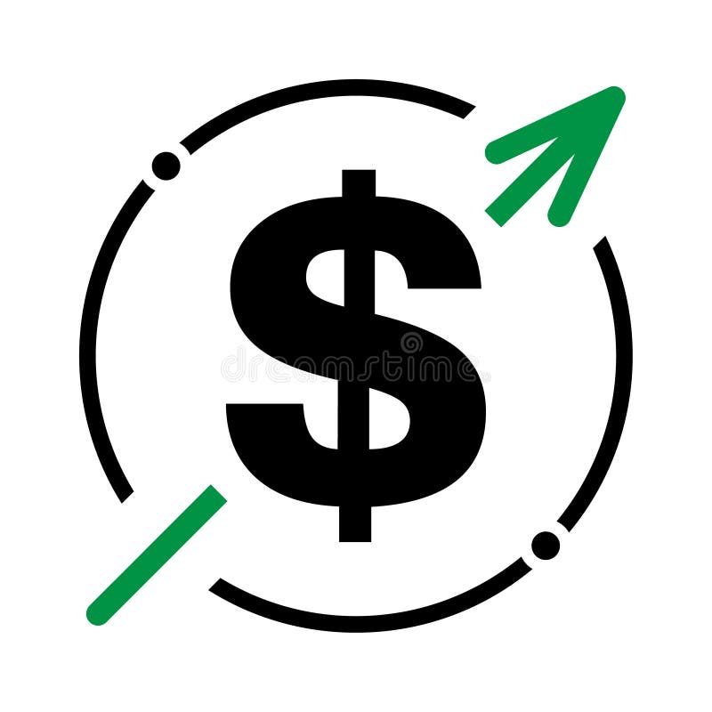 Cost Symbol Dollar Increase Icon. Income Vector Symbol Image Isolated ...