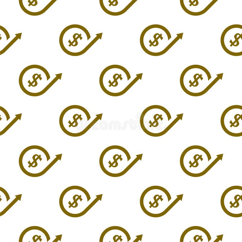 Cost Symbol Dollar Increase Icon Pattern Seamless Isolated on White Background Stock Vector ...