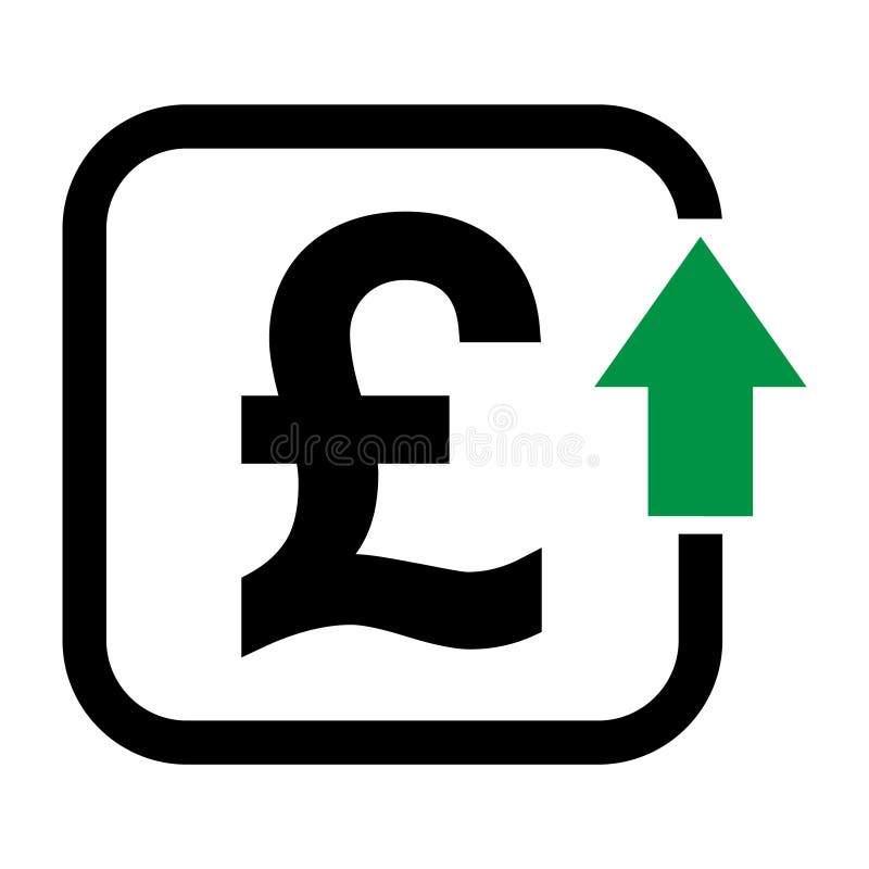 Increase Pound Currency Chart Icon on White Background. Sales Symbol ...