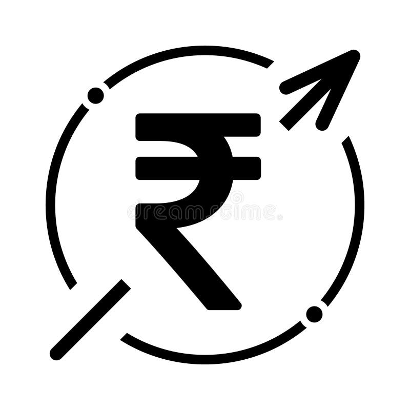 Cost Symbol Rupee Increase Icon. Income Vector Symbol Isolated on ...