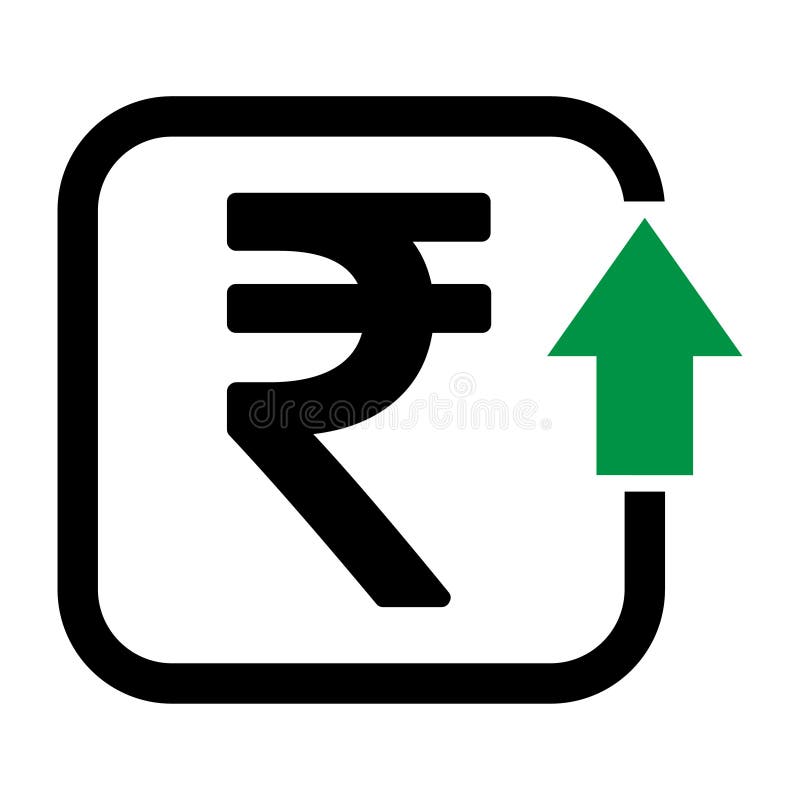 Rupee High Symbol, Cost Increase Icon. Growth Profit Bussiness Sign ...