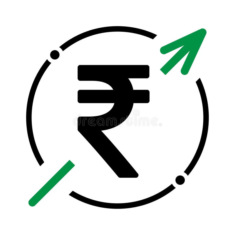 Rupee High Symbol, Cost Increase Icon. Growth Profit Bussiness Sign ...
