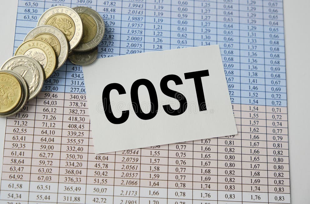 COST Text on Sticker on Chart ,with Cost. Stock Photo - Image of cost ...