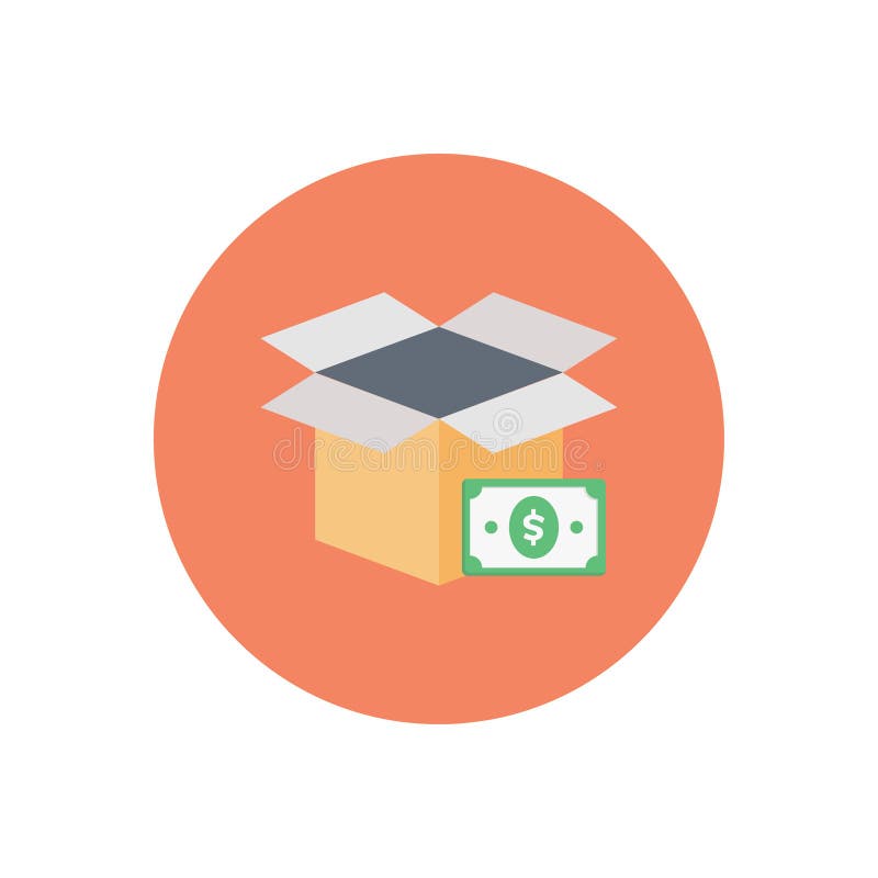 Cost Vector Flat Colour Icon Stock Vector - Illustration of cardboard ...