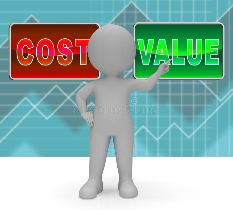 Cost Vs Value Graph Denotes Return on Investment Roi - 3d Illustration ... Cost Vs Value Graph Denotes Return on Investment Roi - 3d Illustration ...