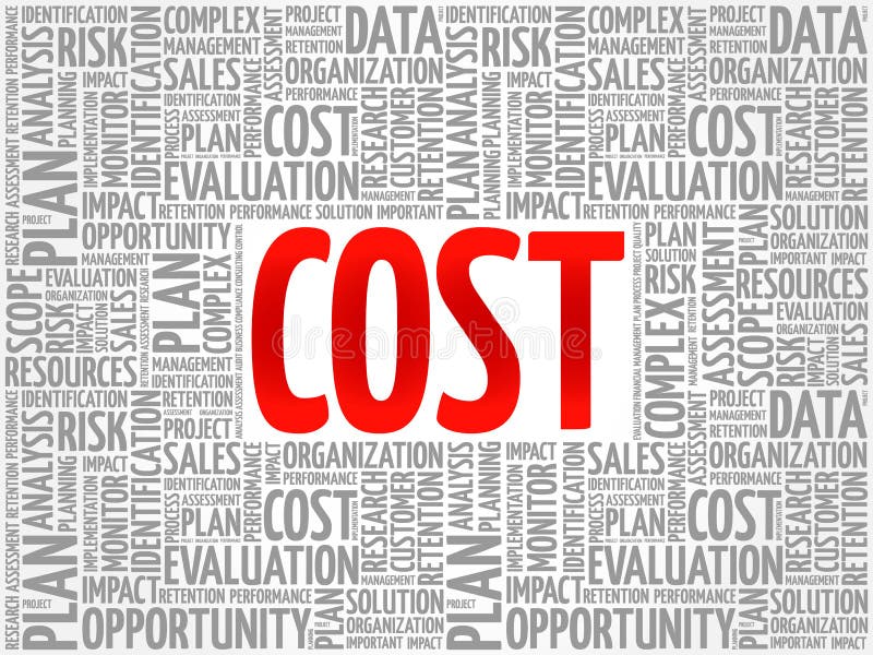 Cost word cloud stock illustration. Illustration of financial - 205815417