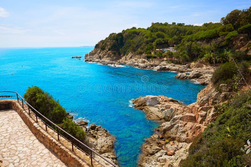 Costa Brava-strand Lloret De Mar Catalonië Spanje Stock Foto - Image of ...