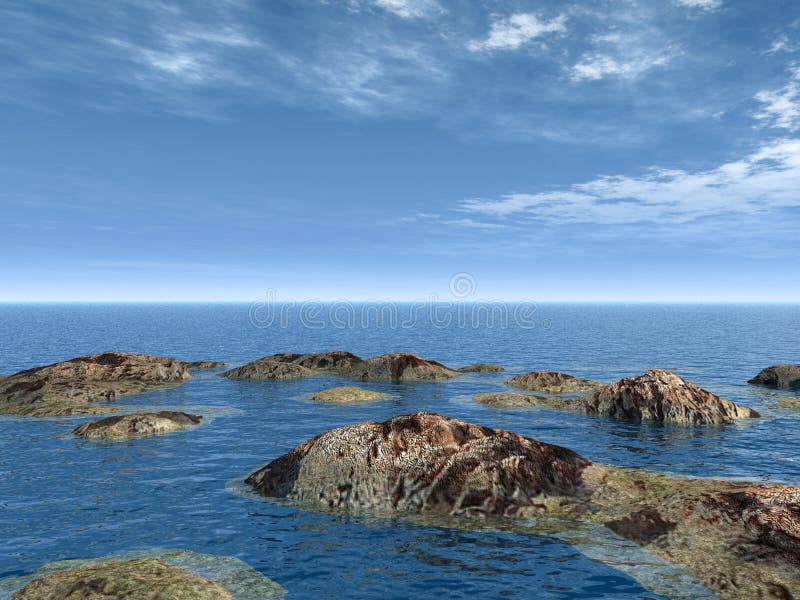 Costa de la roca stock de ilustración. Ilustración de agua - 2781039