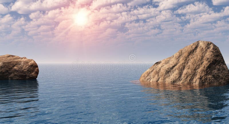 Costa de la roca stock de ilustración. Ilustración de océano - 3281176