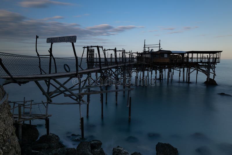 Costa dei trabocchi stock photo. Image of fishing, chieti - 391526074