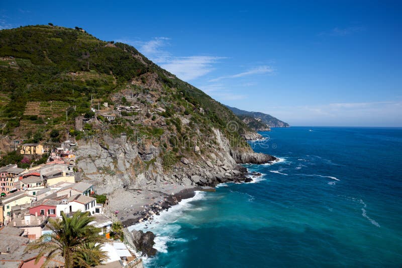 Costa Di Cinque Terre in Liguria, Italia Immagine Stock - Immagine di ...