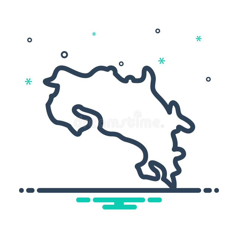 Mix Icon for Costa, Map and Region Stock Illustration - Illustration of ...