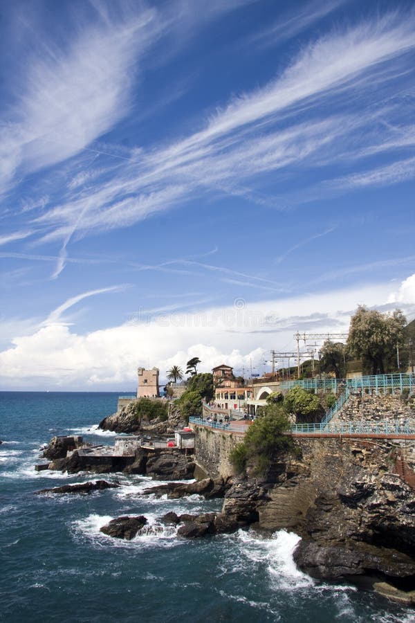 Costa italiana de riviera imagen de archivo. Imagen de pared - 9024669