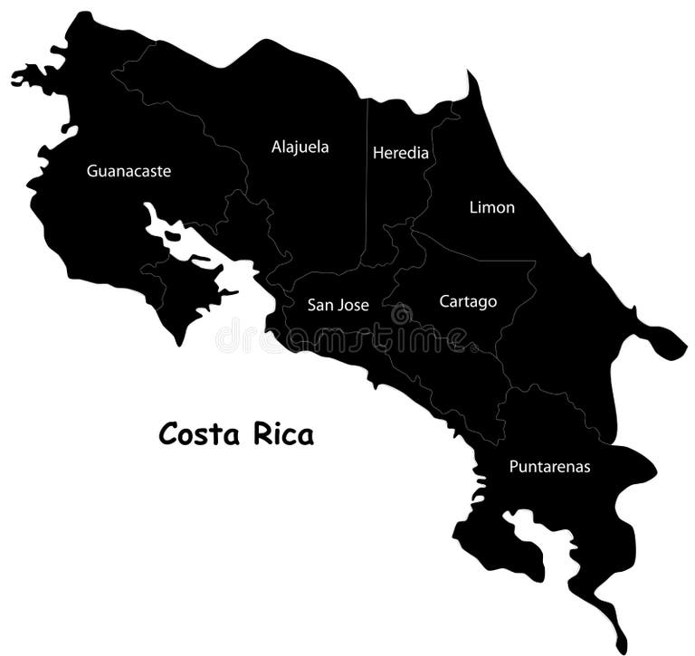 Costa Rica Country Shape Stock Illustrations – 2,983 Costa Rica Country ...