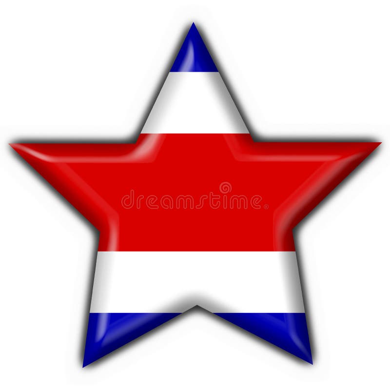 Costa Rica Button Flag Star Shape Stock Illustration - Illustration of ...