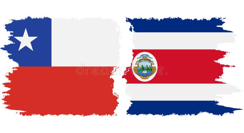 Costa Rica and Chile Grunge Flags Connection Vector Stock Vector ...