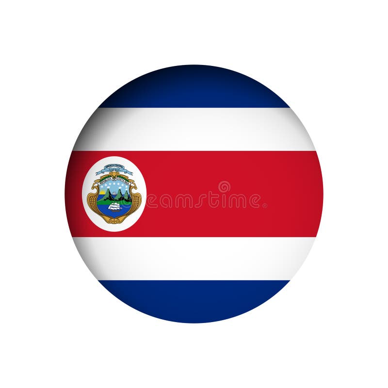 Circle Vector Flag of Costa Rica Stock Vector - Illustration of flag ...
