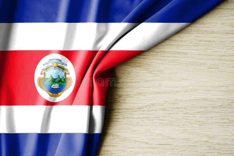 Costa Rica Flag. Fabric Pattern Flag of Costa Rica. 3d Illustration ...
