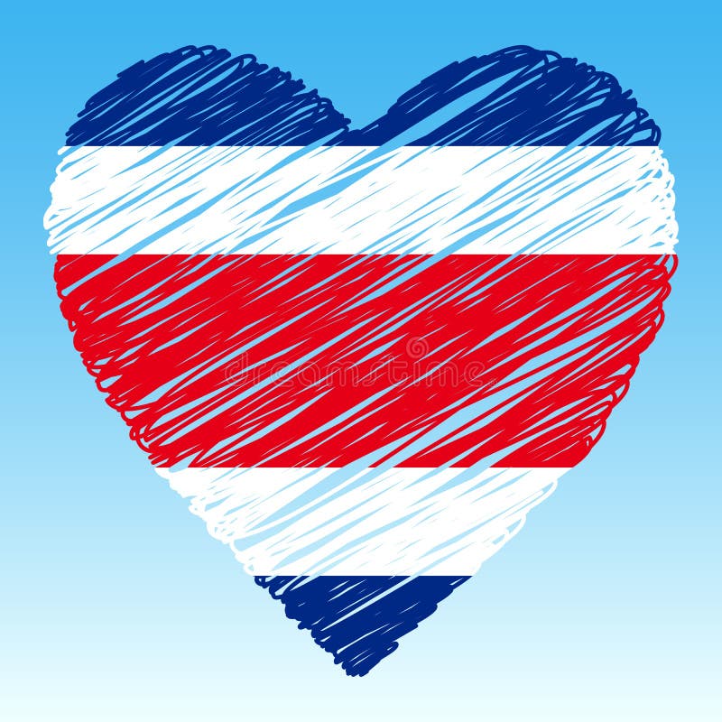 Costa Rica Flag, Heart Shape, Grunge Style Stock Vector - Illustration ...
