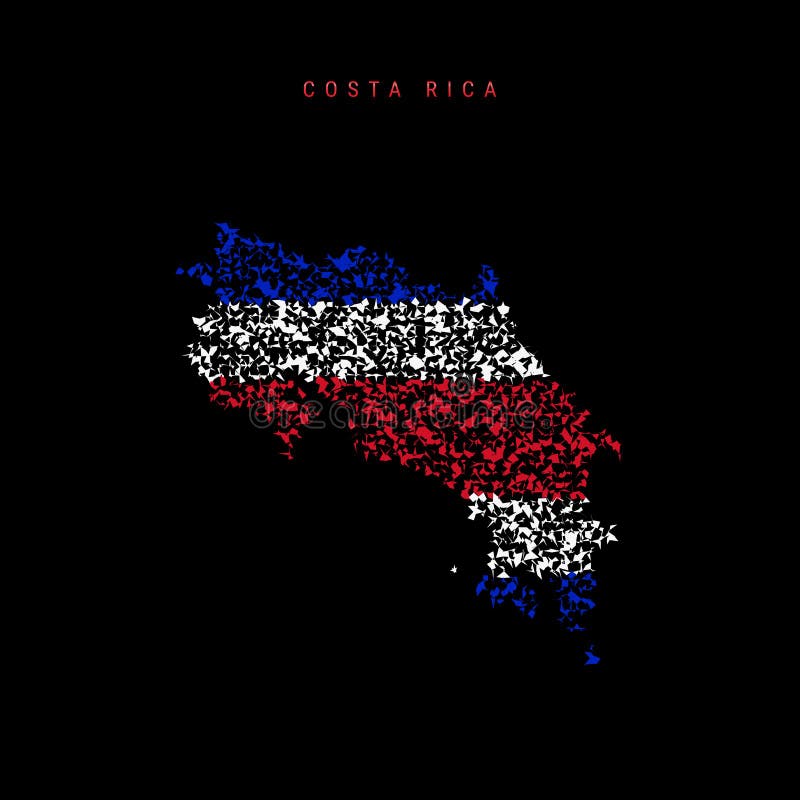 Costa Rica Flag Map, Chaotic Particles Pattern in the Costa Rican Flag ...