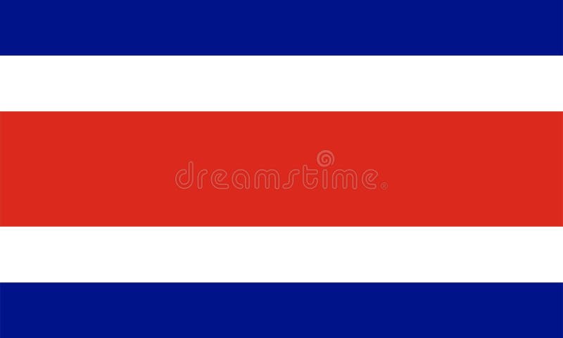 Costa Rica Flag in Official Colors and Proportion Correctly Vector ...