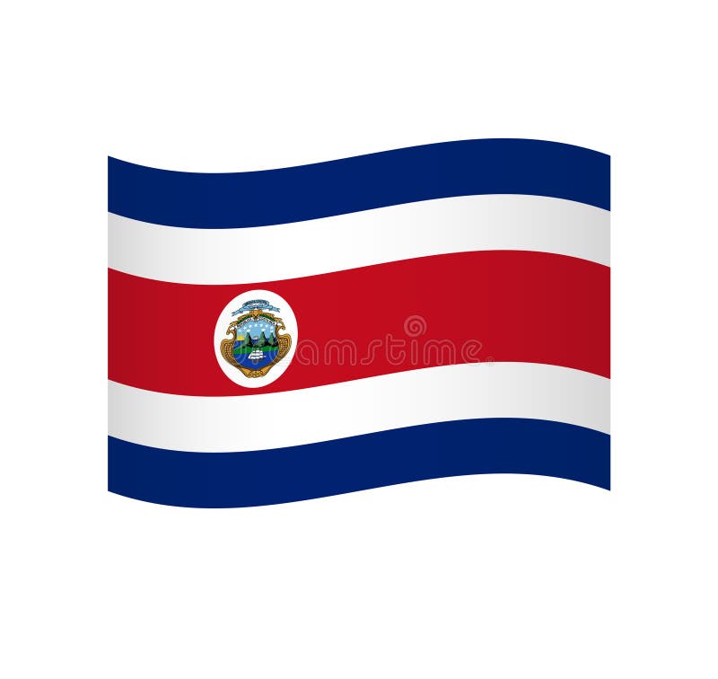 Wavy Vector Flag of Costa Rica Stock Vector - Illustration of sign ...