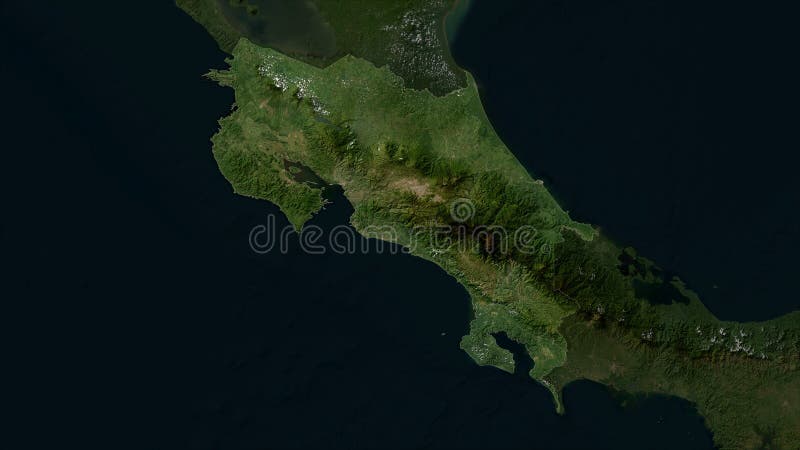 Costa Rica Highlighted. Low-res Satellite Stock Illustration ...