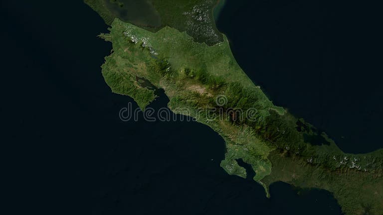 Costa Rica Highlighted. Low-res Satellite Stock Illustration ...