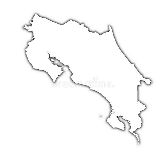 Costa Rica map with shadow stock illustration. Illustration of diagram ...