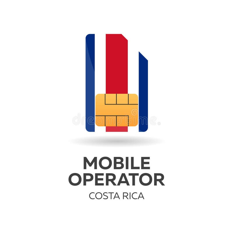 Costa Rica Mobile Operator. SIM Card with Flag. Vector Illustration ...