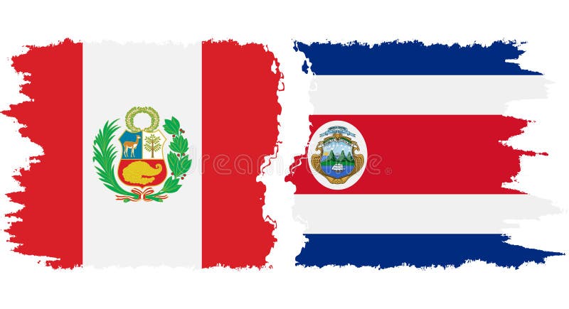 Costa Rica and Peru Grunge Flags Connection Vector Stock Vector ...