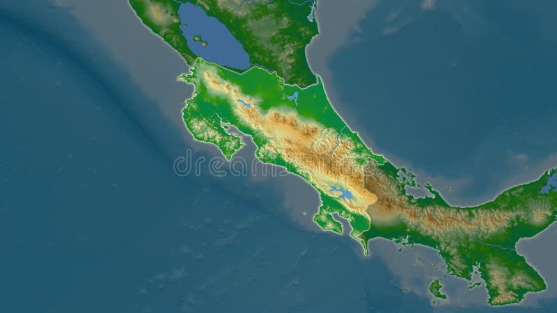 Costa Rica - Physical. Composition Stock Illustration - Illustration of ...
