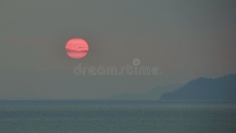 Colorful Sunset on the Horizon of Puntarenas in Costa Rica Stock Photo ...