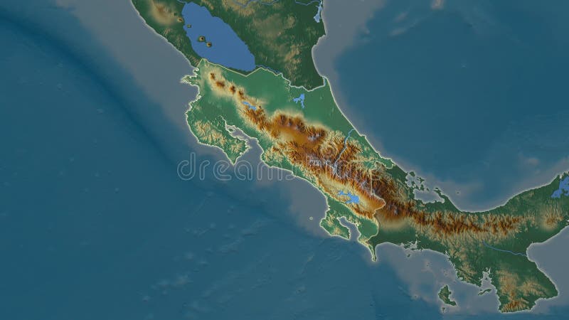 Costa Rica - Relief. Composition Stock Illustration - Illustration of ...