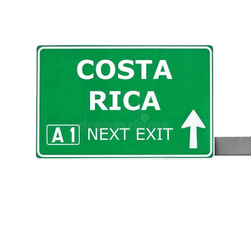 COSTA RICA Road Sign Isolated on White Stock Photo - Image of plate ...