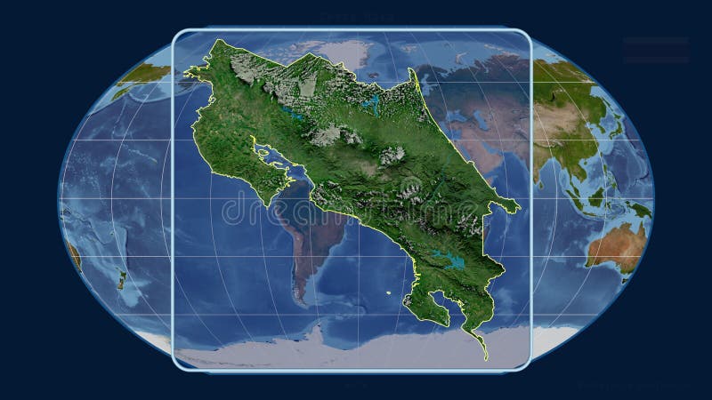 Costa Rica - Satellite. Kavrayskiy, Centered Stock Illustration ...