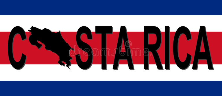 Costa Rica text with map stock vector. Illustration of text - 3886380