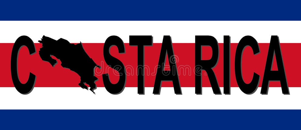 Costa Rica text with map stock vector. Illustration of text - 3886380